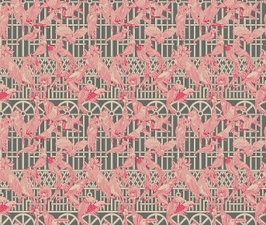 Exotic Birds on Fretwork Rose Tinted Pattern | Seamless Pattern ...