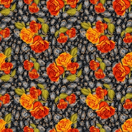 Leopard Print Roses: A Vibrant Floral Camouflage Design - Design Detail